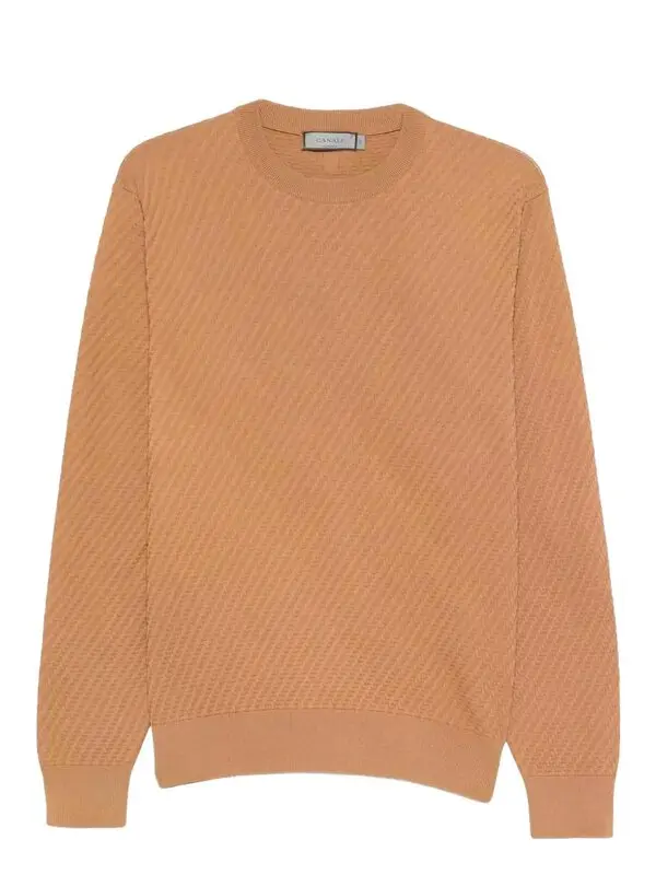 Canali Textured Crew-neck Sweater - Neutrals