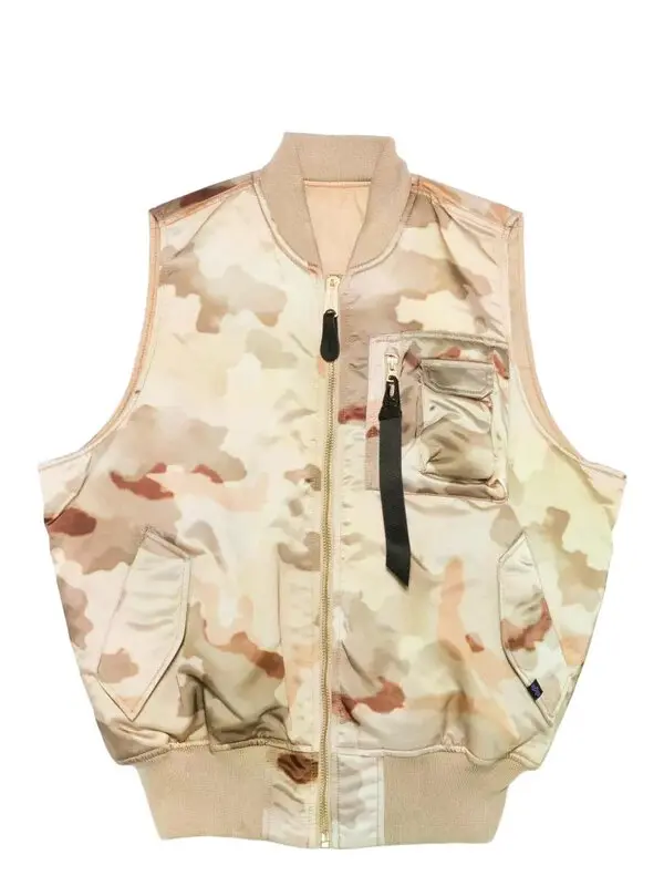 Alpha Industries Ma-1 Camouflage-print Gilet - Neutrals