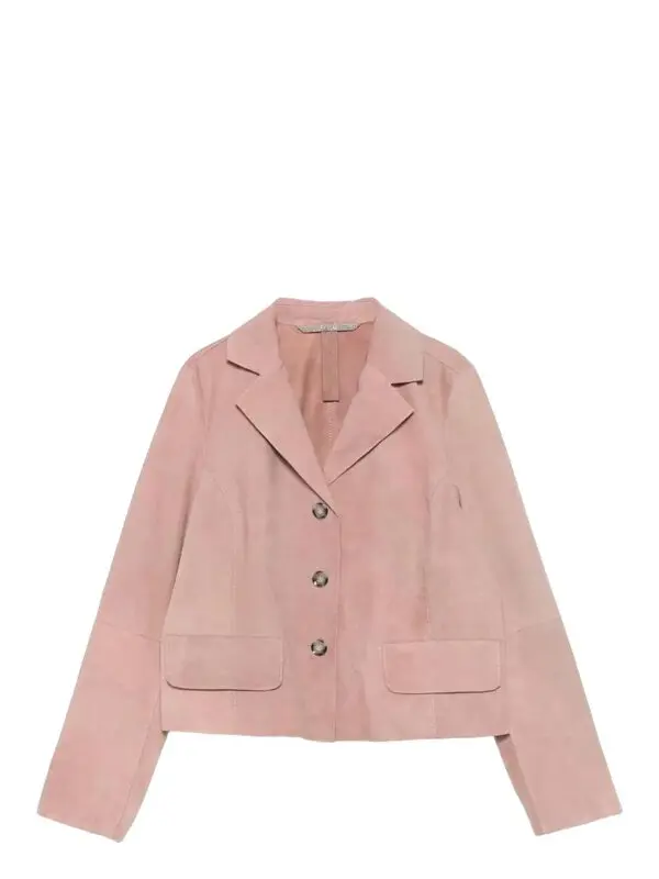 THE JACK LEATHERS Buttoned Suede Jacket - Pink