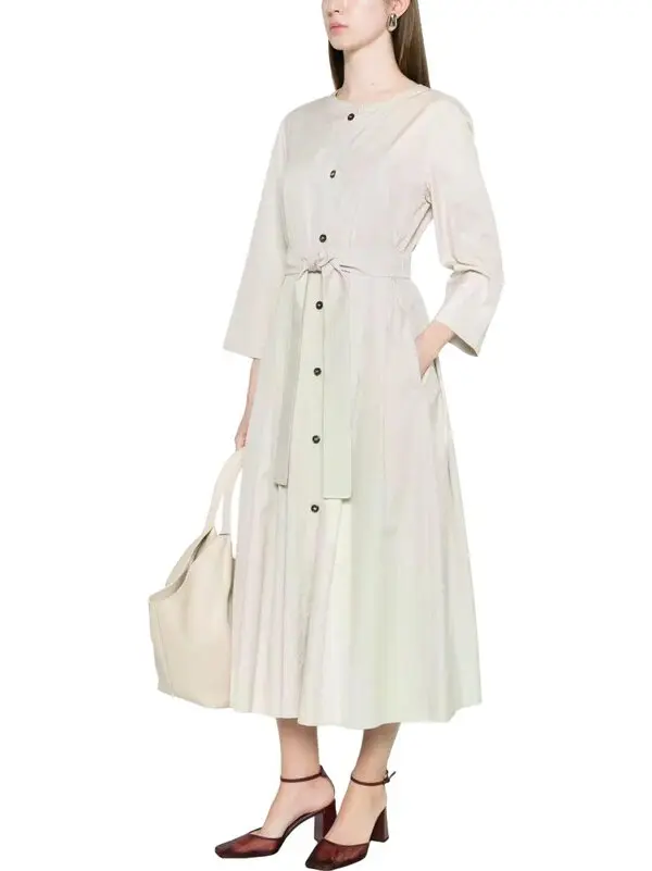 Max Mara Belt Button Midi Dress - Neutrals