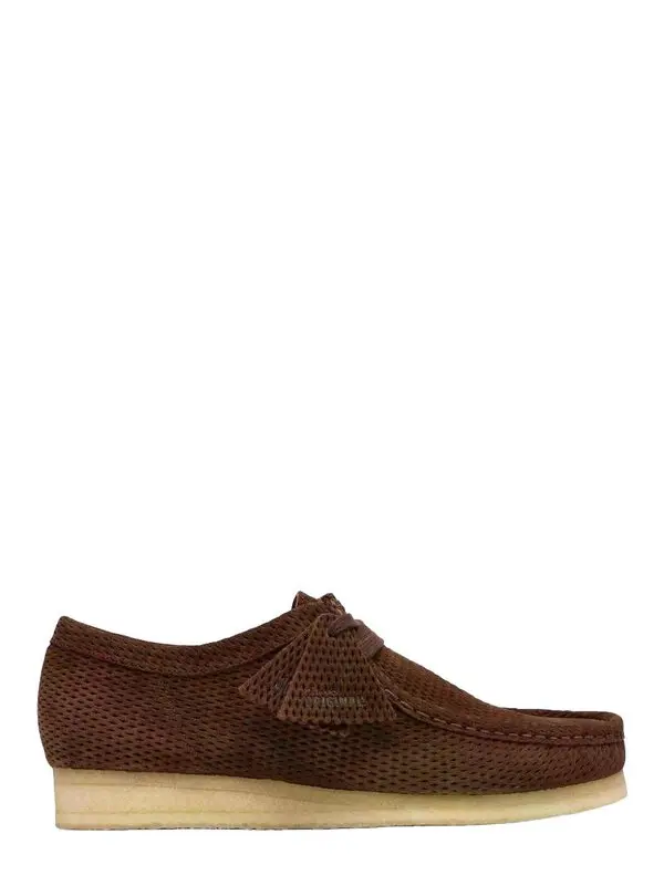 Clarks Wallabee Suede Derby Shoes - Brown