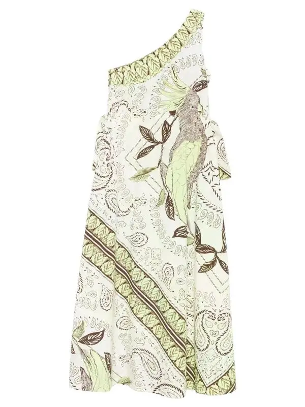 Tory Burch Bird-print Midi Dress - White