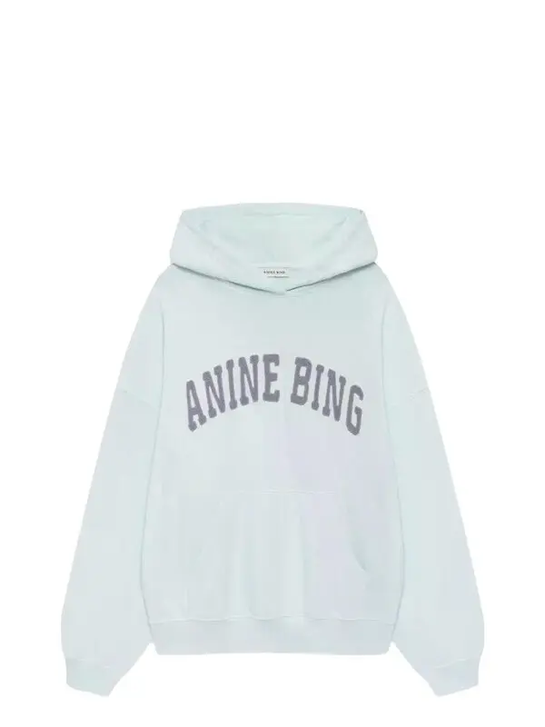 ANINE BING Hooded Sweatshirt With Logo - Green