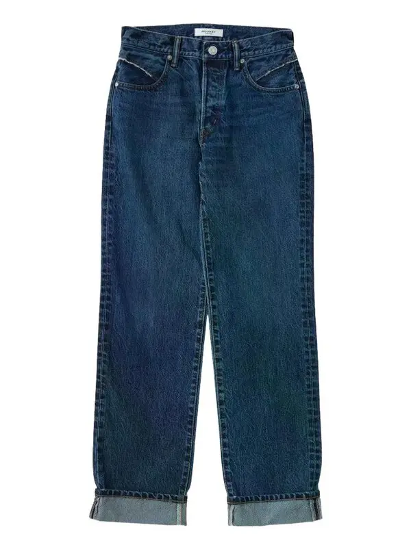 Moussy Vintage Lara Straight Cuffed Jeans - Blue