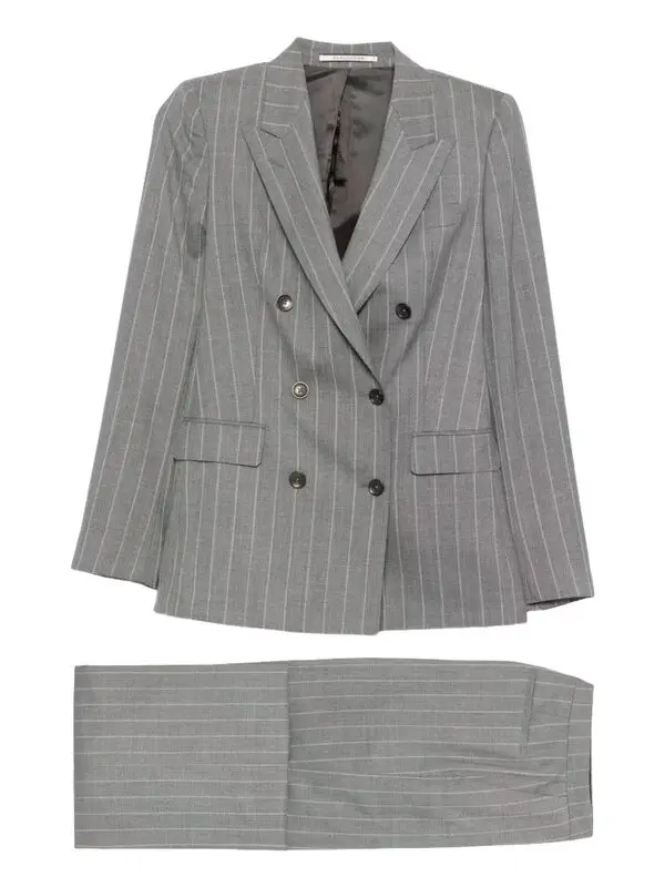 Tagliatore Pinstripe Double-breasted Suit - Grey