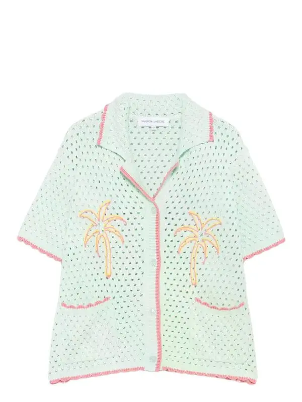Maison Labiche Souchier Palm Crochet Shirt - Green