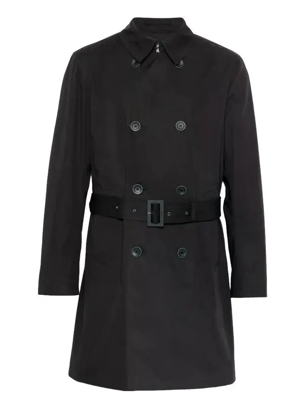 Herno Double-breasted Trench Coat - Blue