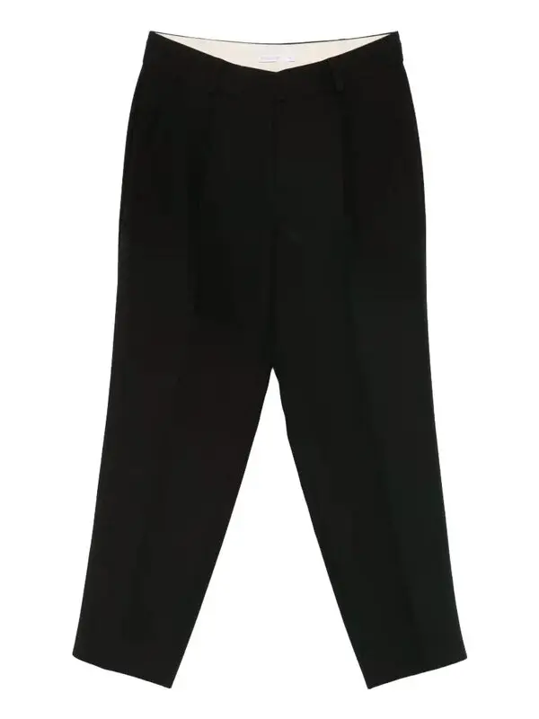 Patrizia Pepe Belt-loop Pleated Trousers - Black