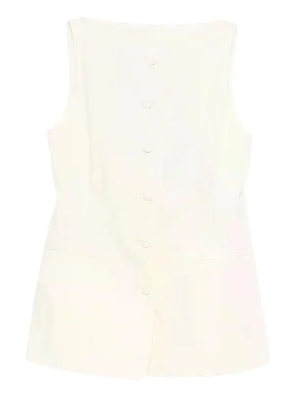 Mark Kenly Domino Tan Buttoned Waistcoat - Neutrals