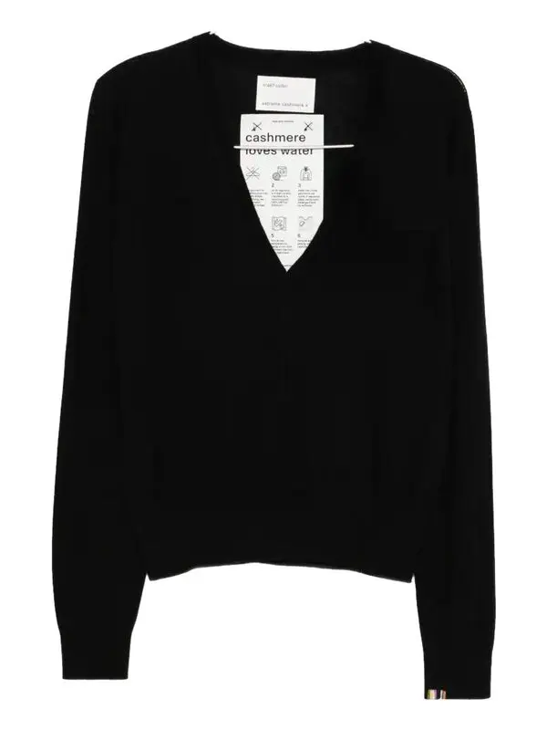 EXTREME CASHMERE X Nº467 Collin V-neck Long-sleeve Sweater - Black