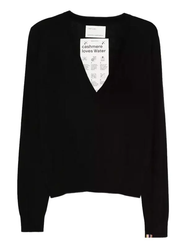 EXTREME CASHMERE X Nº467 Collin V-neck Long-sleeve Sweater - Black