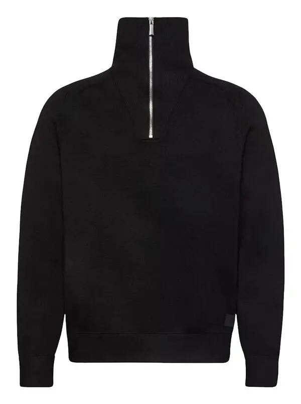 Calvin Klein Zip-up High-neck Jumper - Black