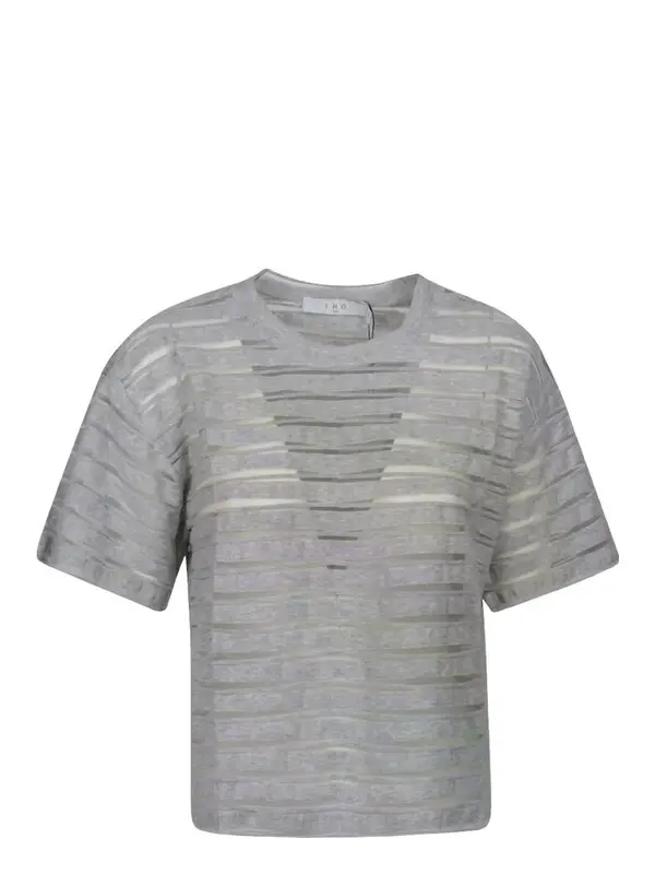 IRO PARIS Sheer Striped T-shirt - Grey