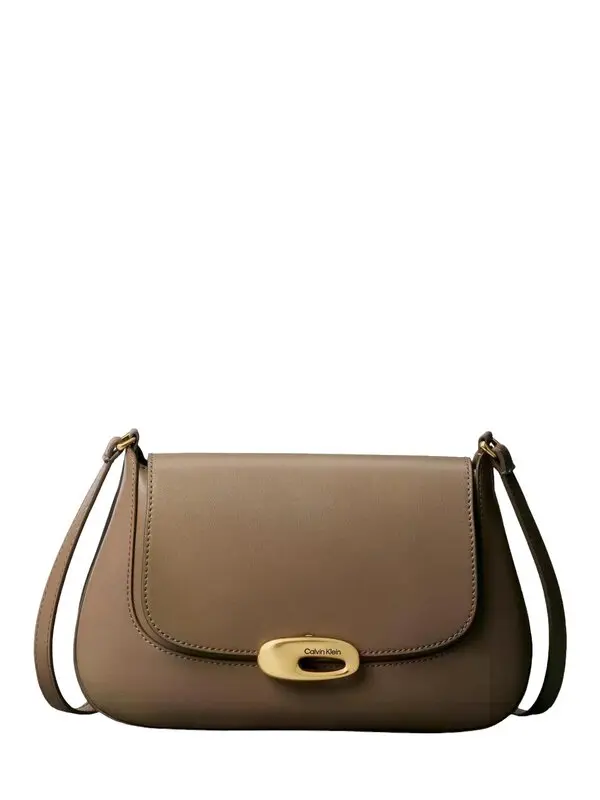 Calvin Klein Flap Lock Shoulder Bag - Neutrals