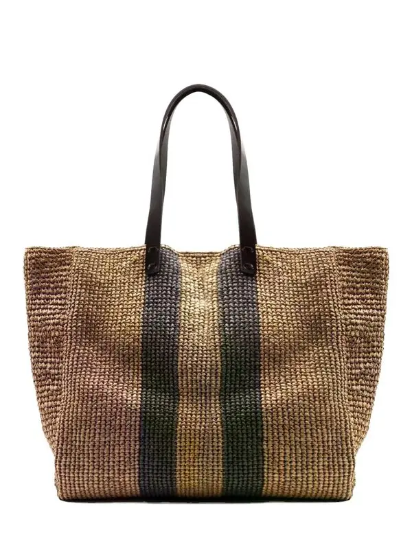 P.a.r.o.s.h Striped Raffia Tote Bag - Neutrals