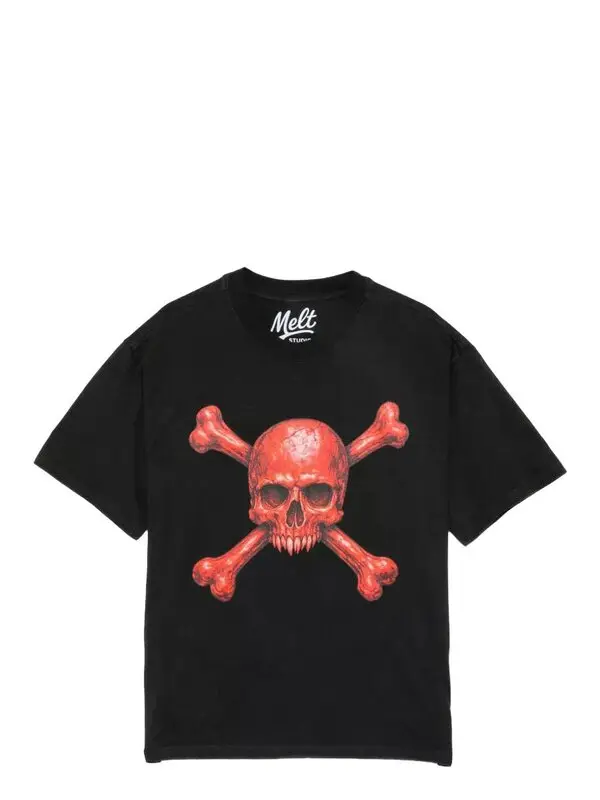 MELT Skull Bones Printed T-shirt - Black