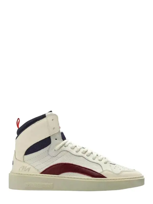 Dsquared2 Rider High-top Panelled Leather Sneakers - Neutrals