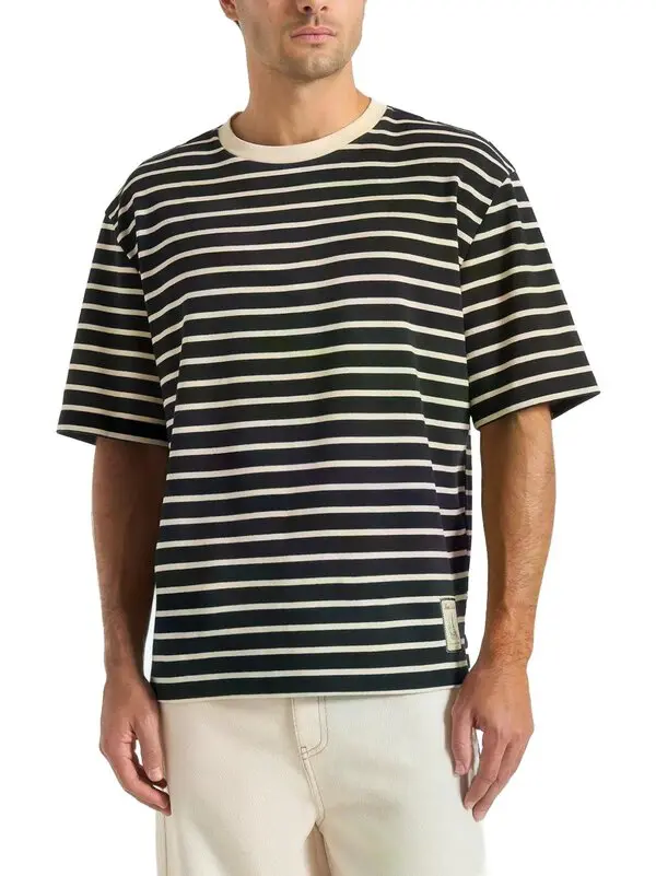 Manière De Voir Riley Striped T-shirt - Black