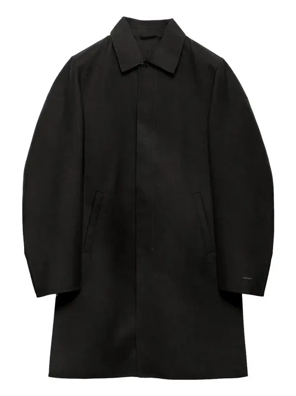 Prada Coat With Concealed Fastening - Black