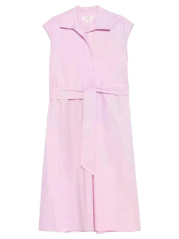 PSOPHIA Belt-fastening Midi Dress - Pink