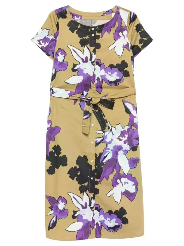 PSOPHIA Floral Tie-waist Dress - Neutrals