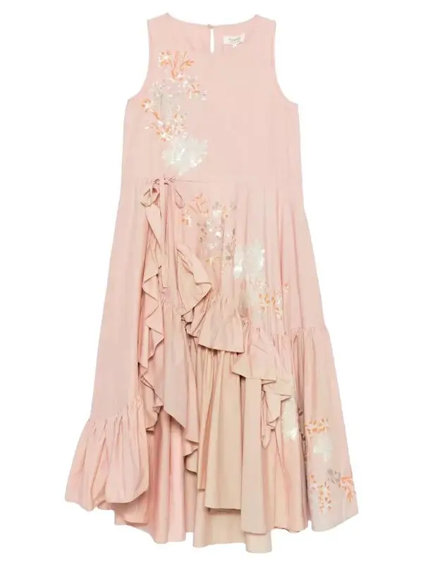 PSOPHIA Floral Ruffled Midi Dress - Pink