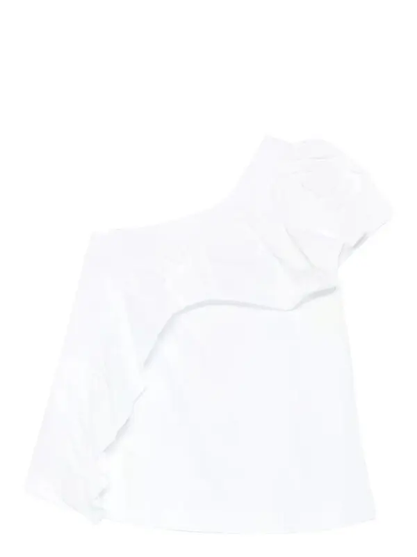 PSOPHIA Ruffled One-shoulder Top - White