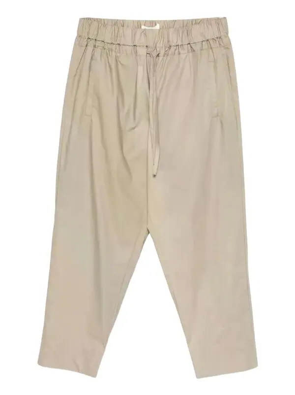 PSOPHIA Drawstring Cropped Trousers - Neutrals