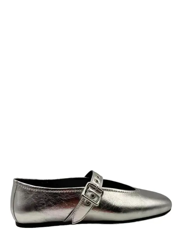 GUGLIELMO ROTTA Buckle Strap Ballerina Flats - Silver