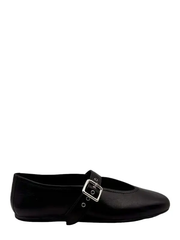 GUGLIELMO ROTTA Buckle Strap Ballet Flats - Black