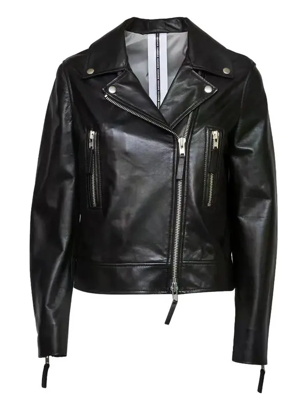 SWORD 6644 Zip-up Biker Jacket - Black