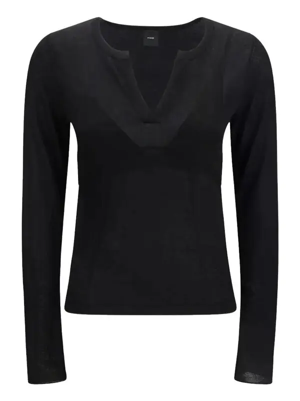 Pinko V-neck Seraflino Top - Black