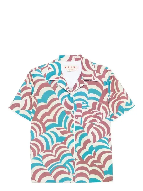 Marni Printed Short-sleeve Shirt - Blue