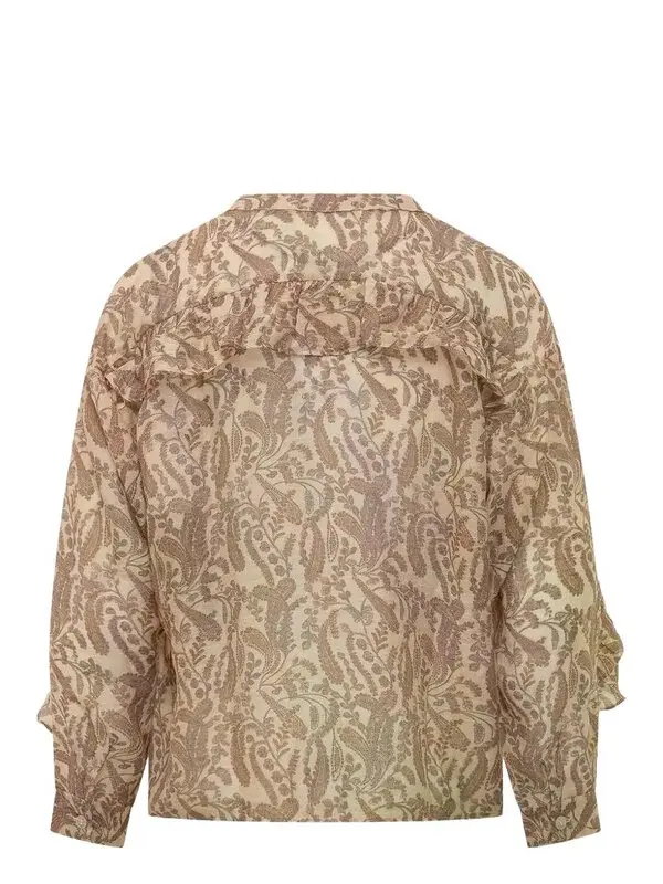 Ba&sh Tunella Ruffled Paisley Shirt - Neutrals