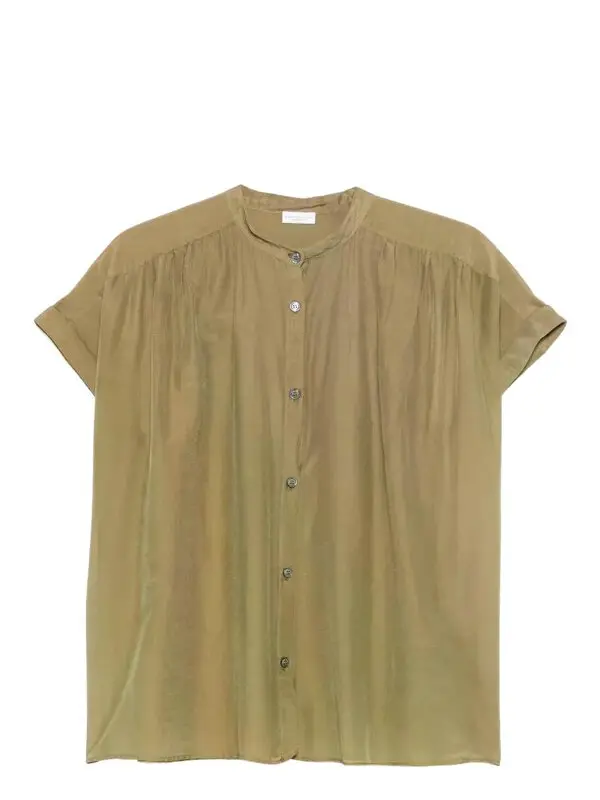 ROBERTO COLLINA Half-button Short-sleeve Shirt - Green