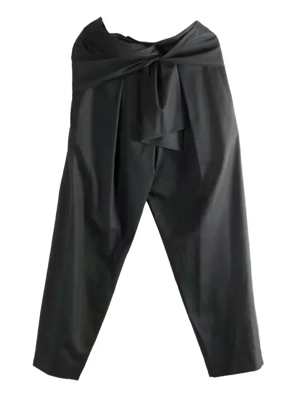 THE ROW Tie-waist Cropped Trousers - Black