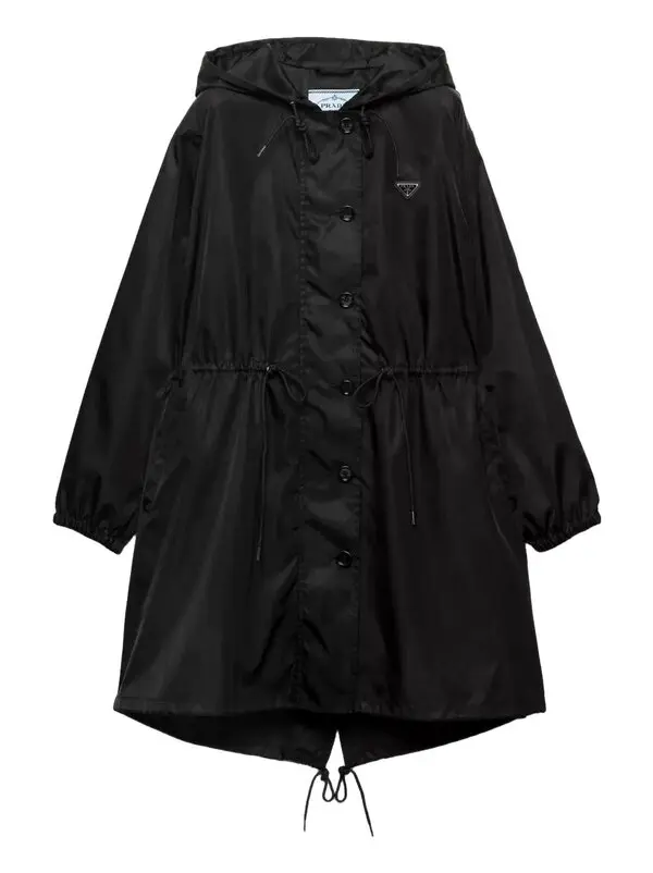 Prada Triangle-logo Hooded Raincoat - Black