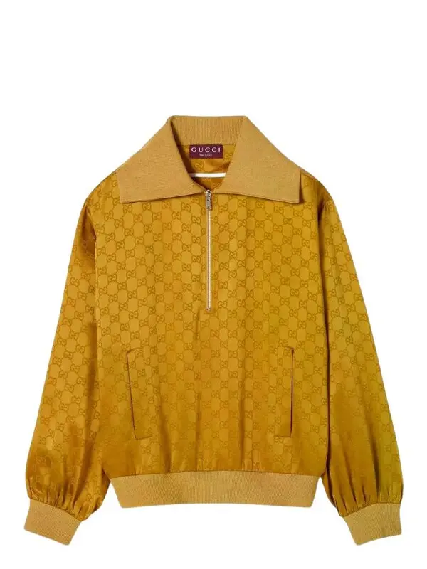 Gucci Jacquard Collared Jacket - Yellow