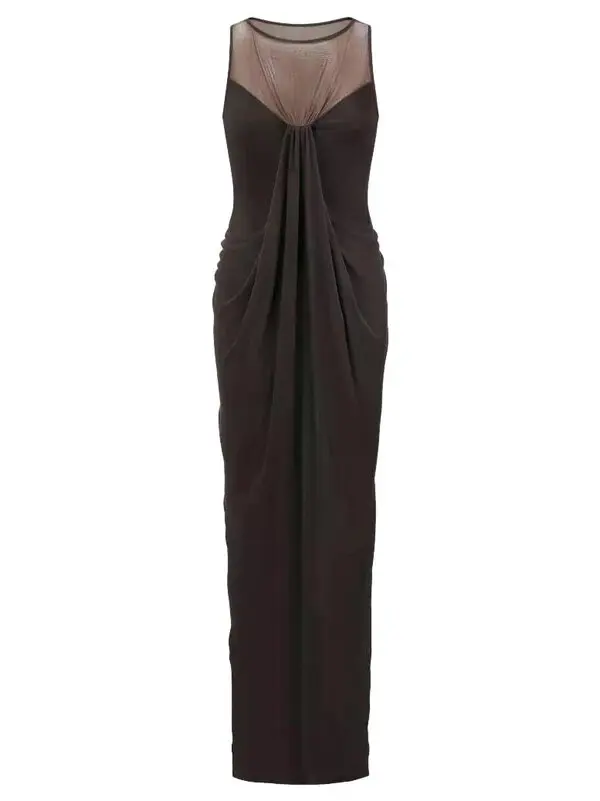 OUDE WAAG Twisted Maxi Dress - Brown