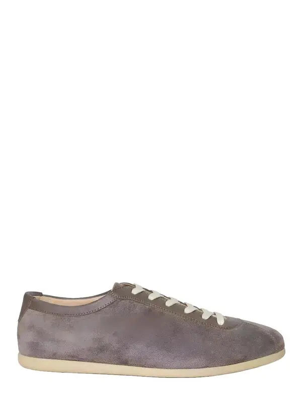 Brunello Cucinelli Lace-up Leather Sneakers - Grey