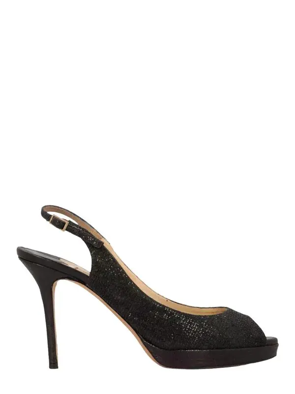 JIMMY CHOO Peep-toe Slingback Sandals - Black