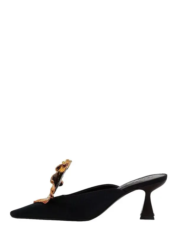 Cult Gaia Irina Heeled Mules - Black