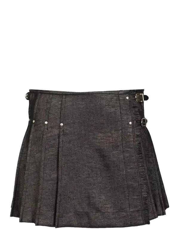 DURAZZI MILANO Studded Buckle Kilt - Grey