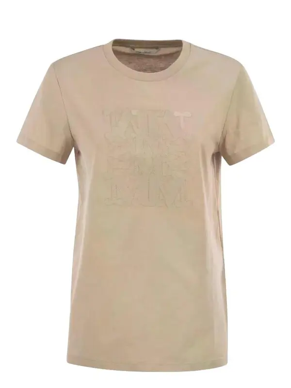 Max Mara Giovane Monogram-embroidered T-shirt - Neutrals