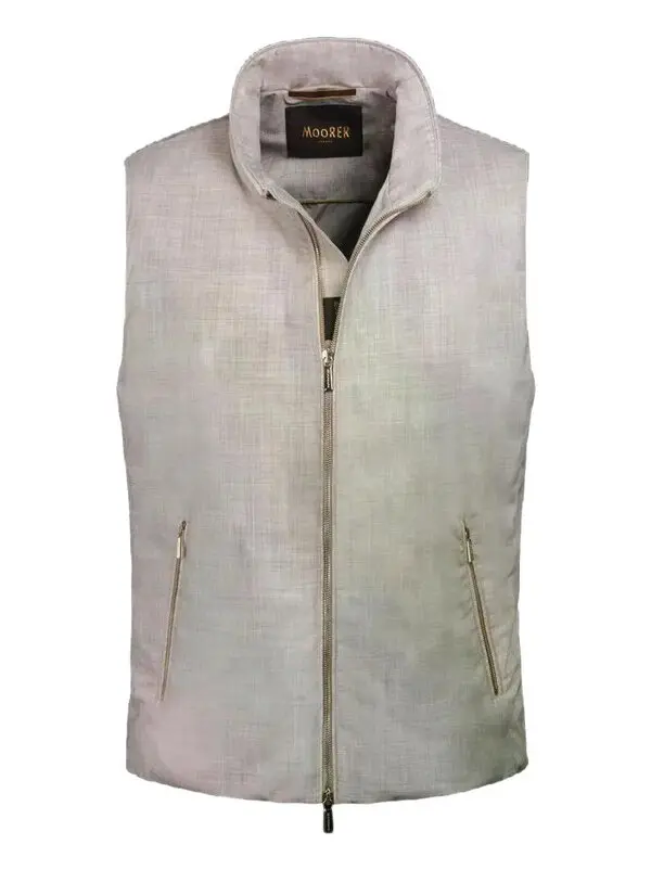 MOORER Zip Fastening Vest - Neutrals