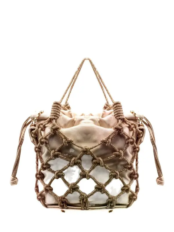 Pho Firenze Woven Mesh Bucket Bag - Neutrals
