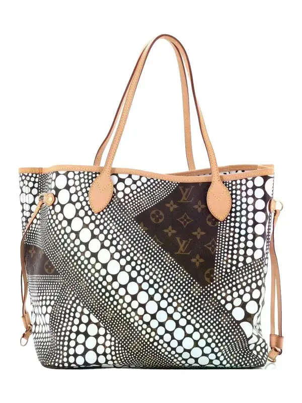 LOUIS VUITTON Neverfull Limited Edition Kusama Waves Monogram Canvas Mm Tote Bag - Brown