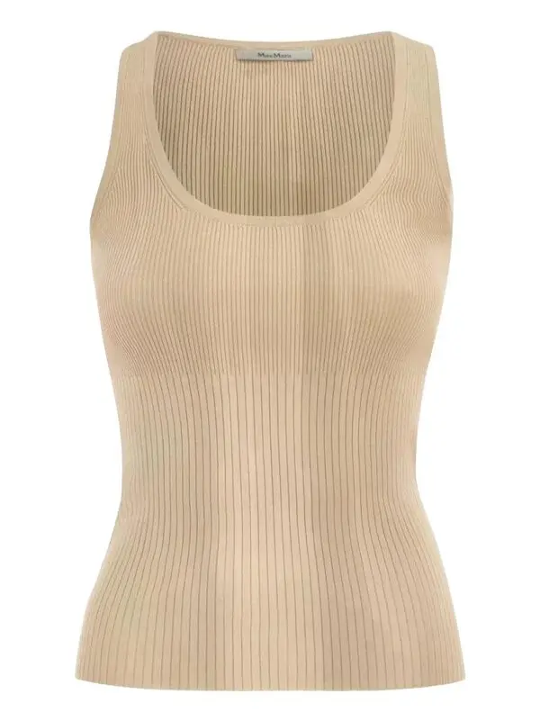 Max Mara Ghiro Ribbed Round-neck Top - Neutrals