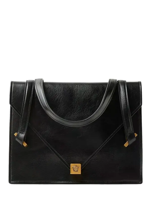 Versace Severine Leather Shoulder Bag - Black