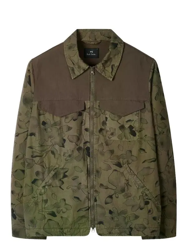 Paul Smith Floral-print Collared Jacket - Green